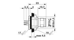 SACC-DSI-M12MS-8CON-M16 - 设备连接器，板后安装 - 1441804 | Phoenix Contact