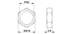 SACC-E-MU-PG9 - Flat nut - 1504084 | Phoenix Contact
